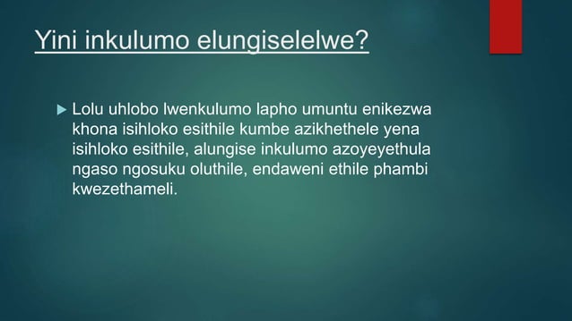 Inkulumo elungiselelwe. | PPTX