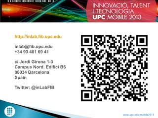 Projectes inLab en l'àrea de les comunicacions mòbils | PPT