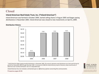 Inland Diversified Investor Presentation 8 27 09 | PPTX