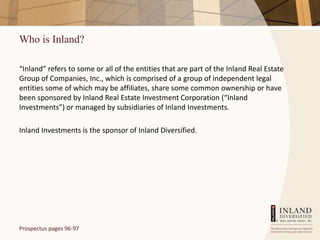 Inland Diversified Investor Presentation 8 27 09 | PPTX