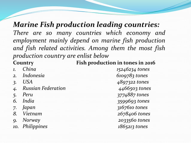 Inland fishery in the worlld | PPTX | Fish and Aquariums | Pets