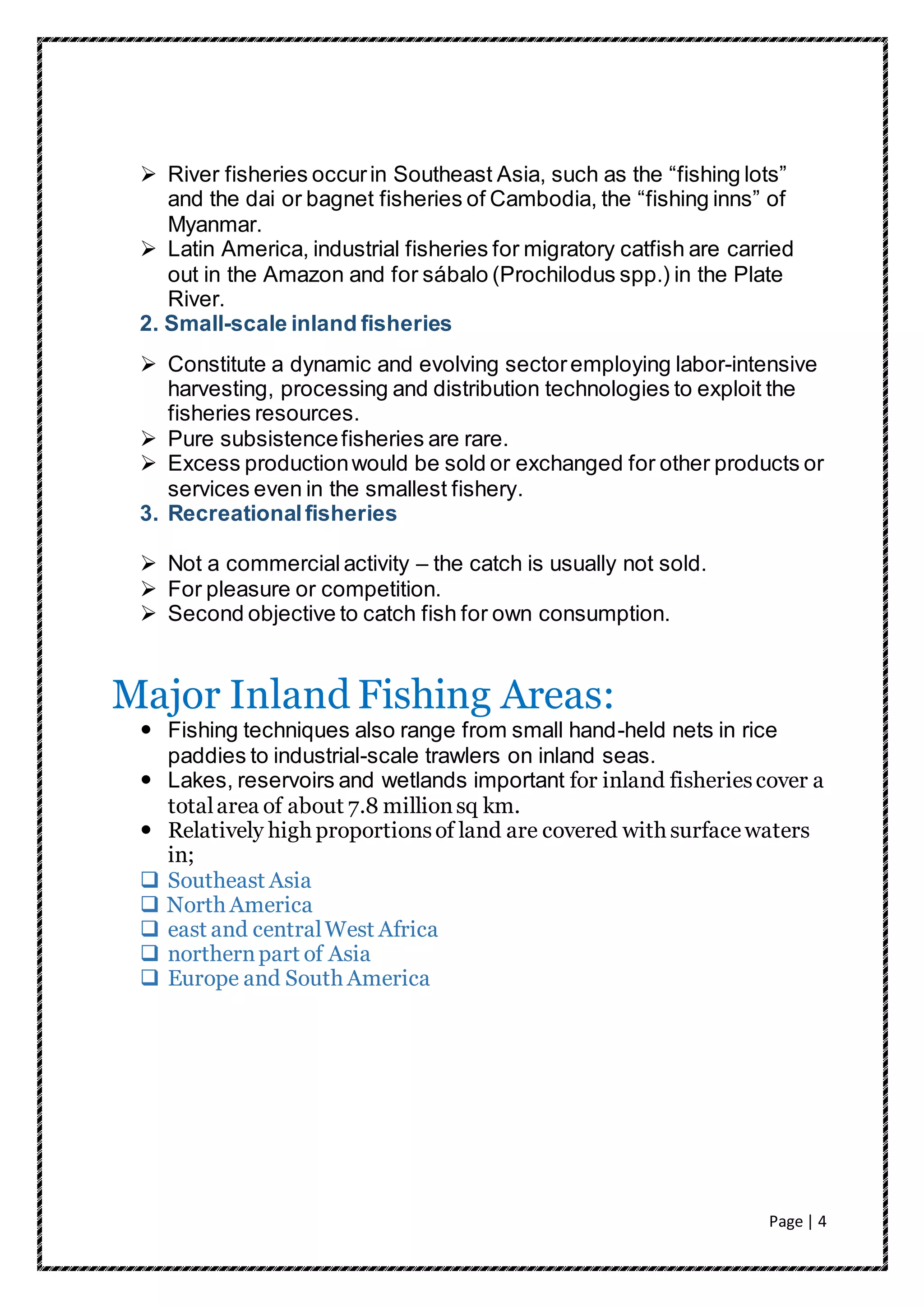 Inland fishery resources of world | DOCX