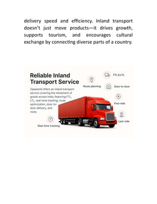 Efficient Inland Transport for Seamless Logistics | PDF