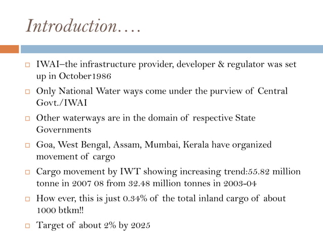 Inland water transport is the future logistics dimension | PPTX
