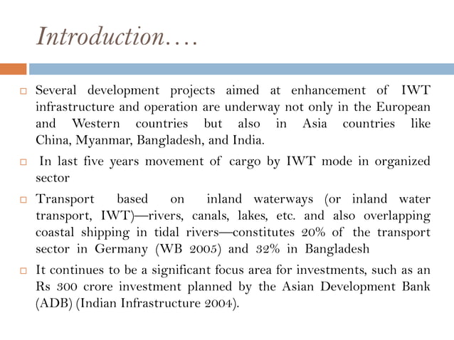 Inland water transport is the future logistics dimension | PPTX
