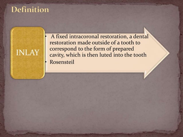 Inlay.pptx | Dental Health | Diseases and Conditions