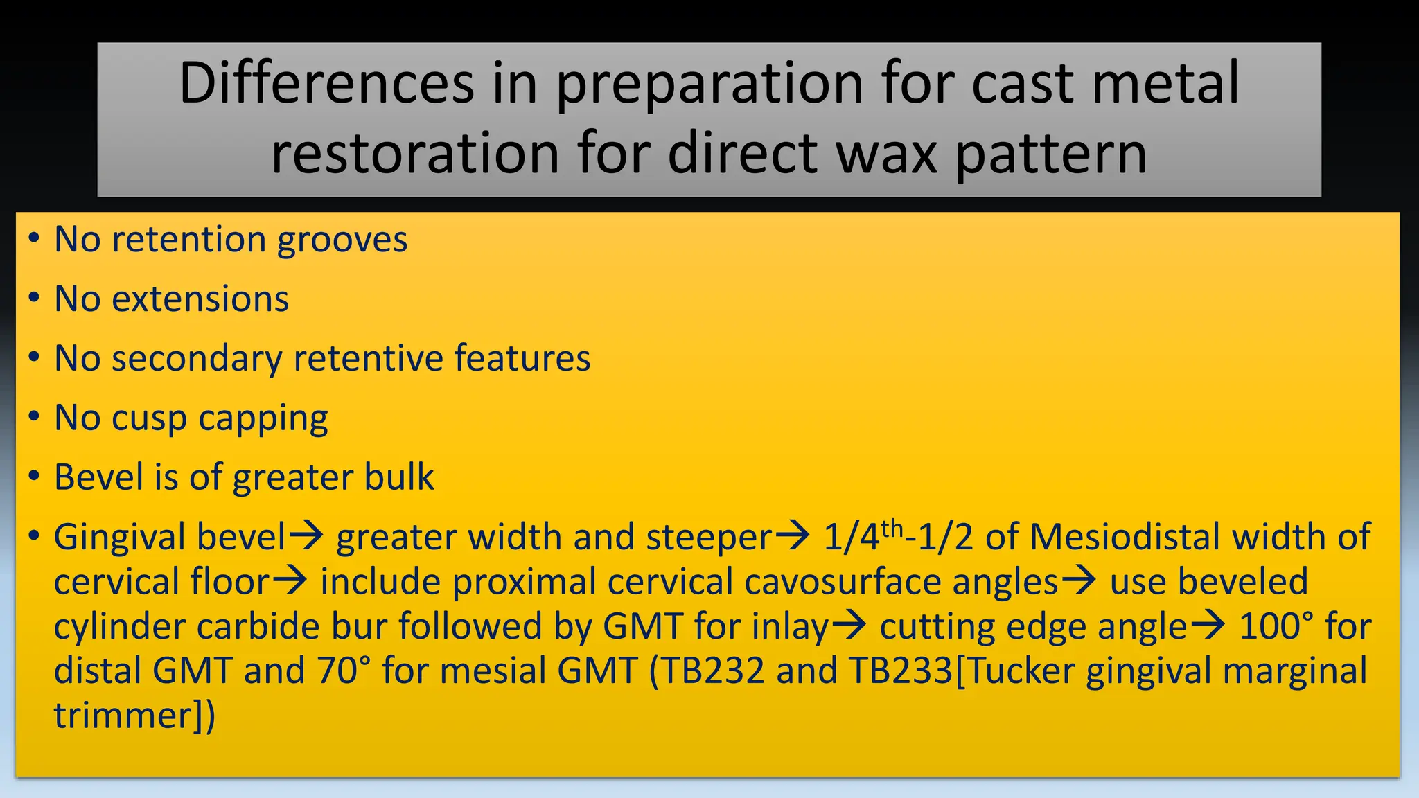 Inlay cavity preparation by direct and indirect method for the ...