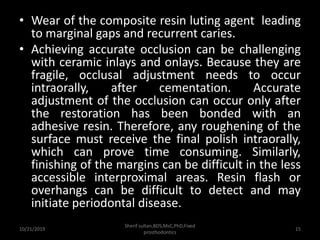 ceramic Inlays and onlays | PPTX