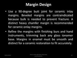 ceramic Inlays and onlays | PPTX