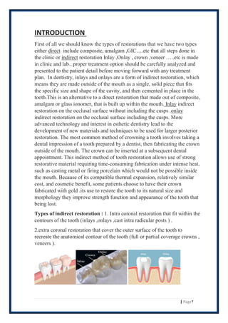 Inlays & onlays (crown and bridge ) | PDF | Dental Health | Diseases ...