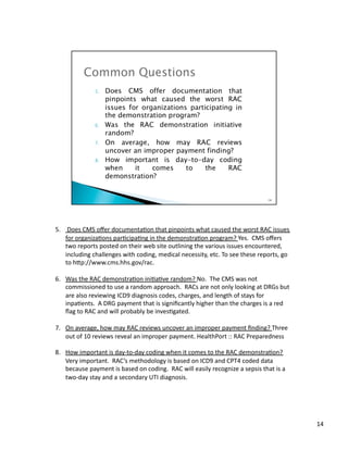 Medicare - CMS RAC Audit Presentation | PDF