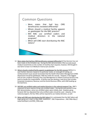 Medicare - CMS RAC Audit Presentation | PDF