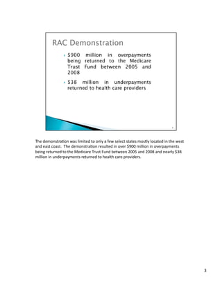 Medicare - CMS RAC Audit Presentation | PDF