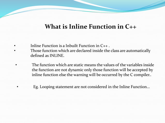 Inline function in C++ | PPTX