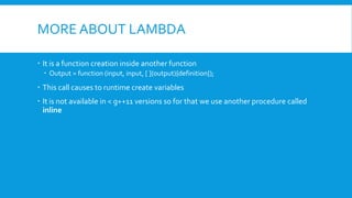 Inline and lambda function | PPT