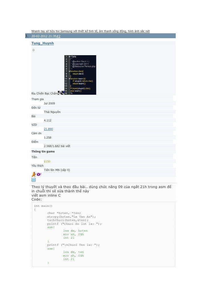 Inline Asm In C Gọi Hàm Ngat 
