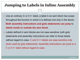 Inline assembly language programs in c | PPT