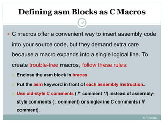 Inline assembly language programs in c | PPT