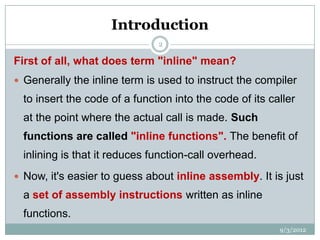 Inline assembly language programs in c | PPT