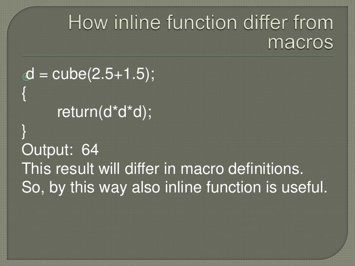 Inline Function 