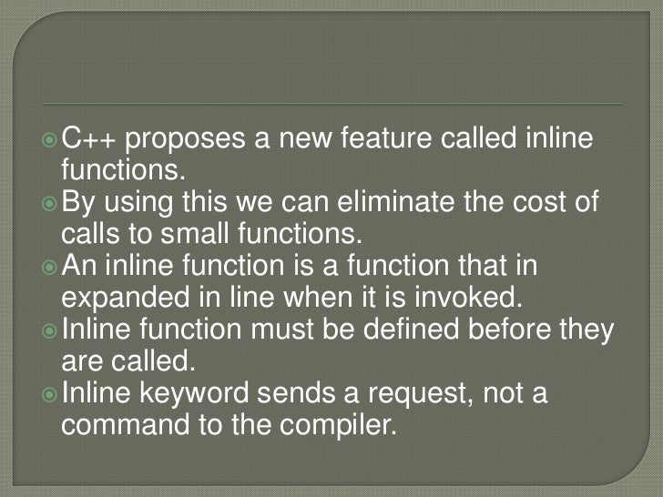 Inline function Inline function