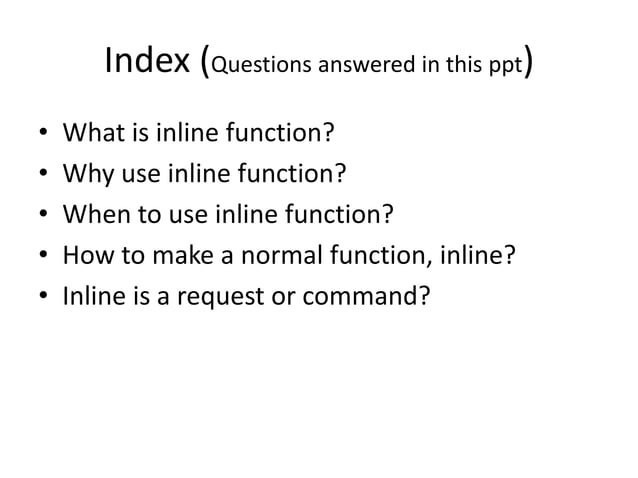 Inline functions in c++ | PPT
