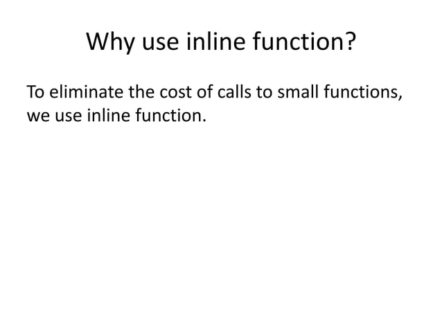 Inline functions in c++ | PPT