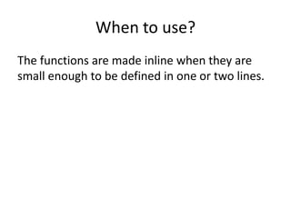 Inline functions in c++ | PPT