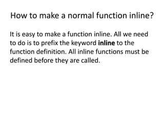 Inline functions in c++ | PPT