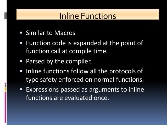 Inline Functions And Macros