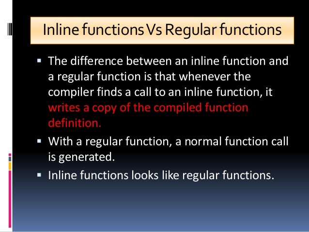 Inline Functions And Macros