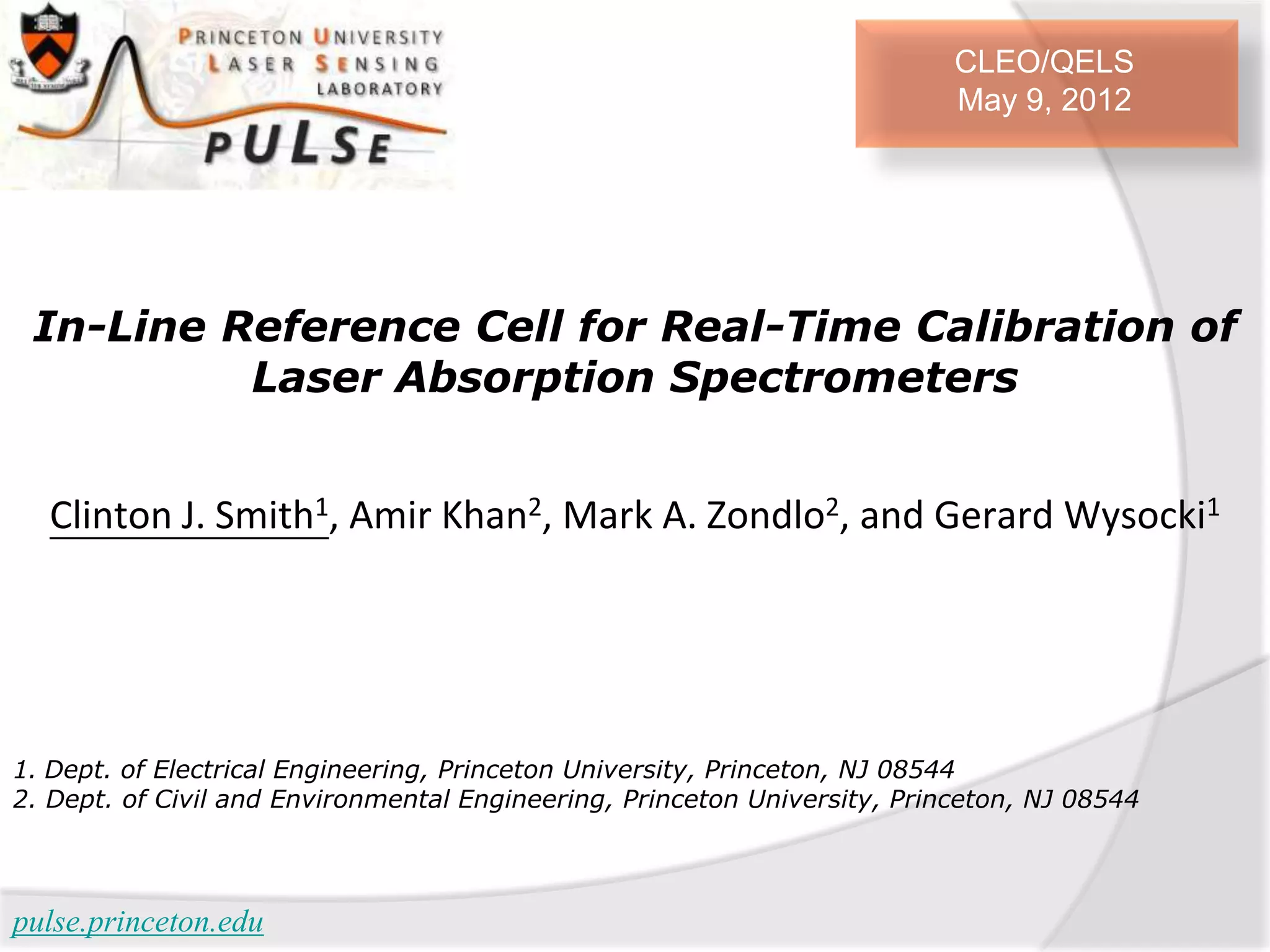 Inline Reference Cell for Reatime Calibration of Laser Absorption ...