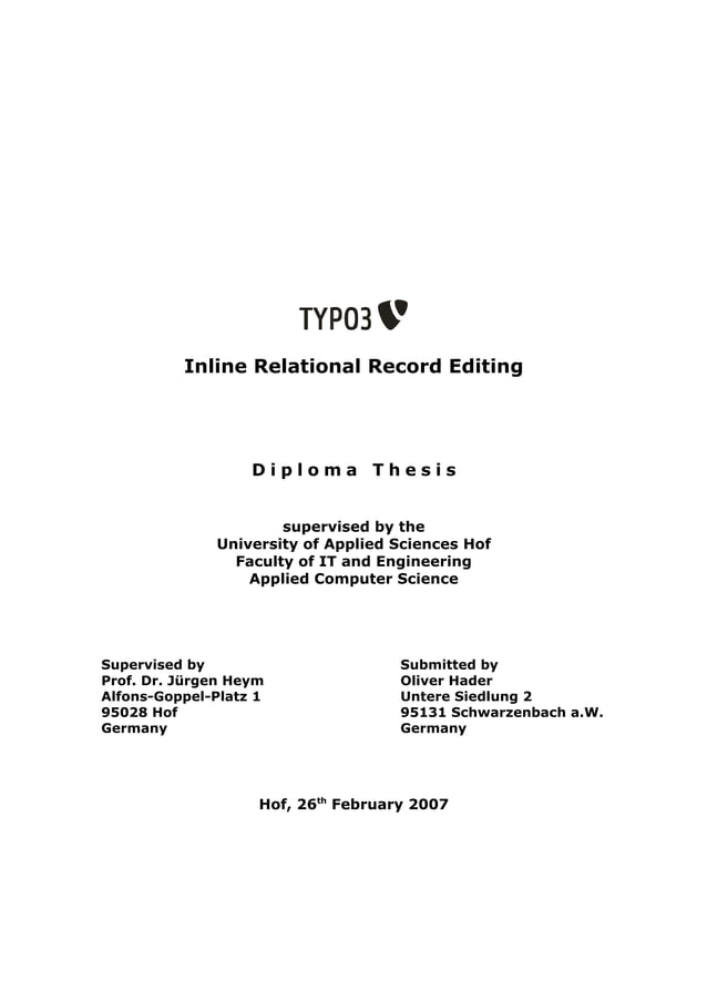 TYPO3 Inline Relational Record Editing (IRRE) | PDF | Databases ...