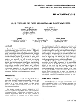 Inline Testing of ERW Tubes Using Ultrasonic Guided Wave EMATs | PDF