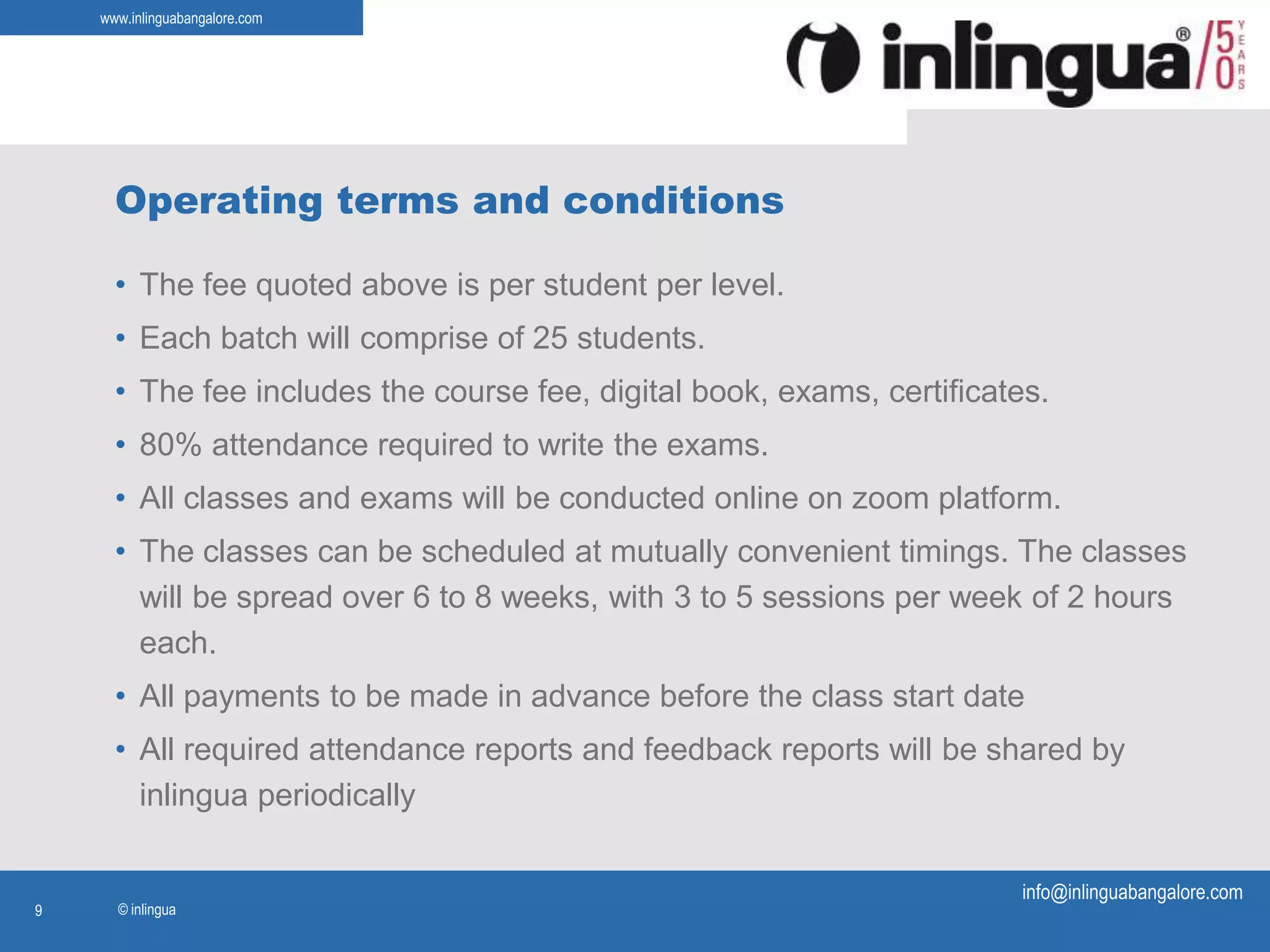 inlingua-College_Proposal.ppt | Online Education | Education