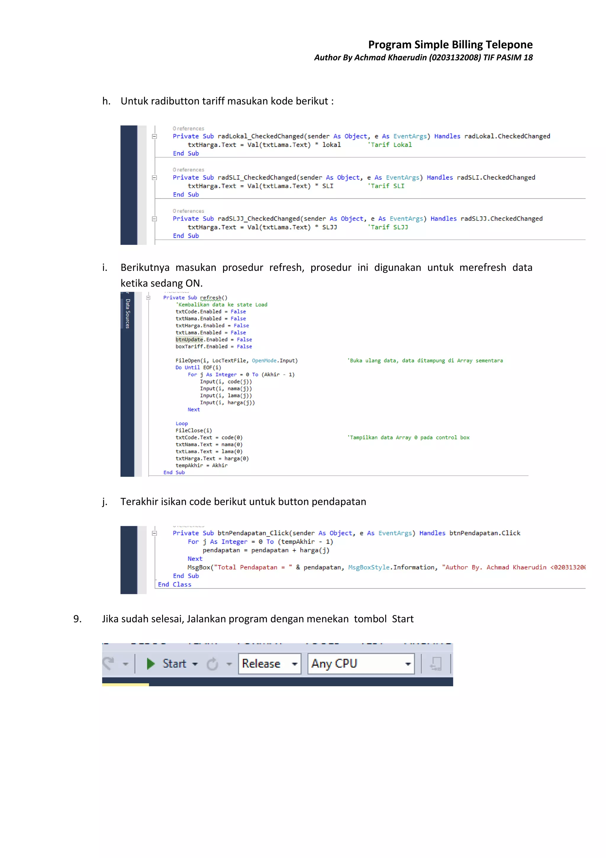 Billing telepon dengan visual basic | PDF