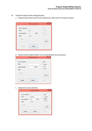 Billing telepon dengan visual basic | PDF