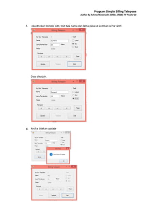 Billing telepon dengan visual basic | PDF