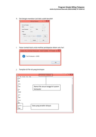 Billing telepon dengan visual basic | PDF