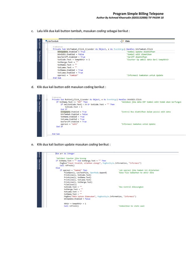 Billing telepon dengan visual basic | PDF
