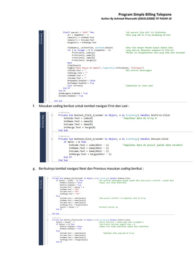 Billing telepon dengan visual basic | PDF