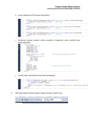Billing telepon dengan visual basic | PDF