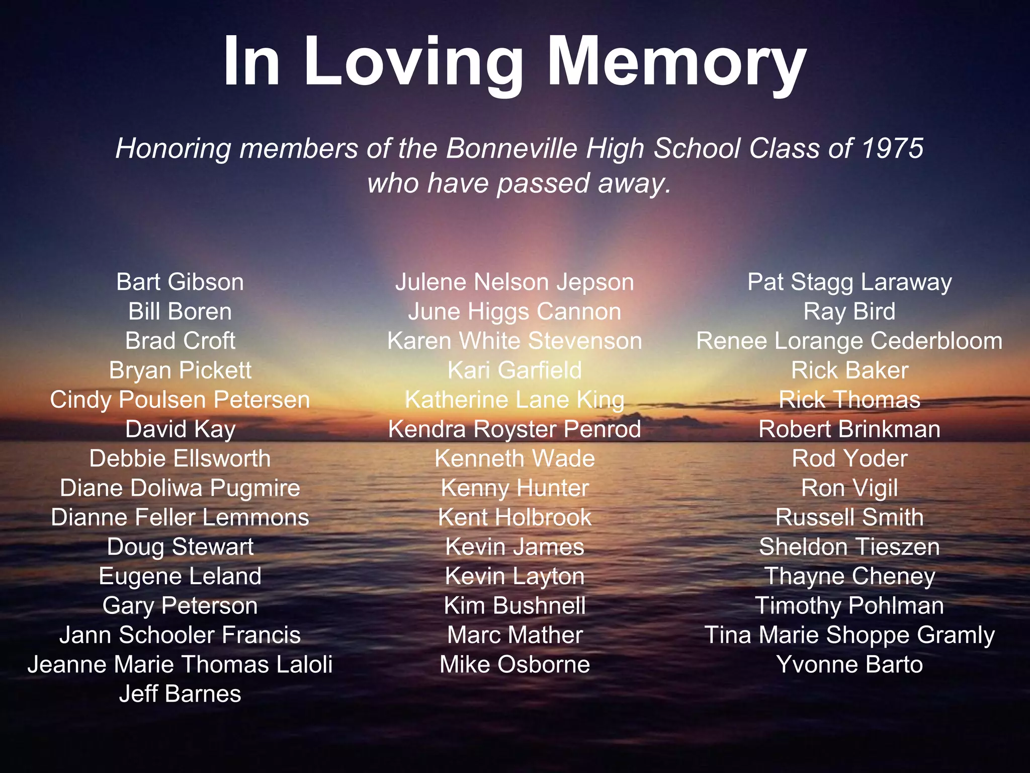 In Loving Memory (Updated 11.21.2015) | PPT