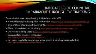 Eye Tracking Tests for Cognitive Impairment | PPTX