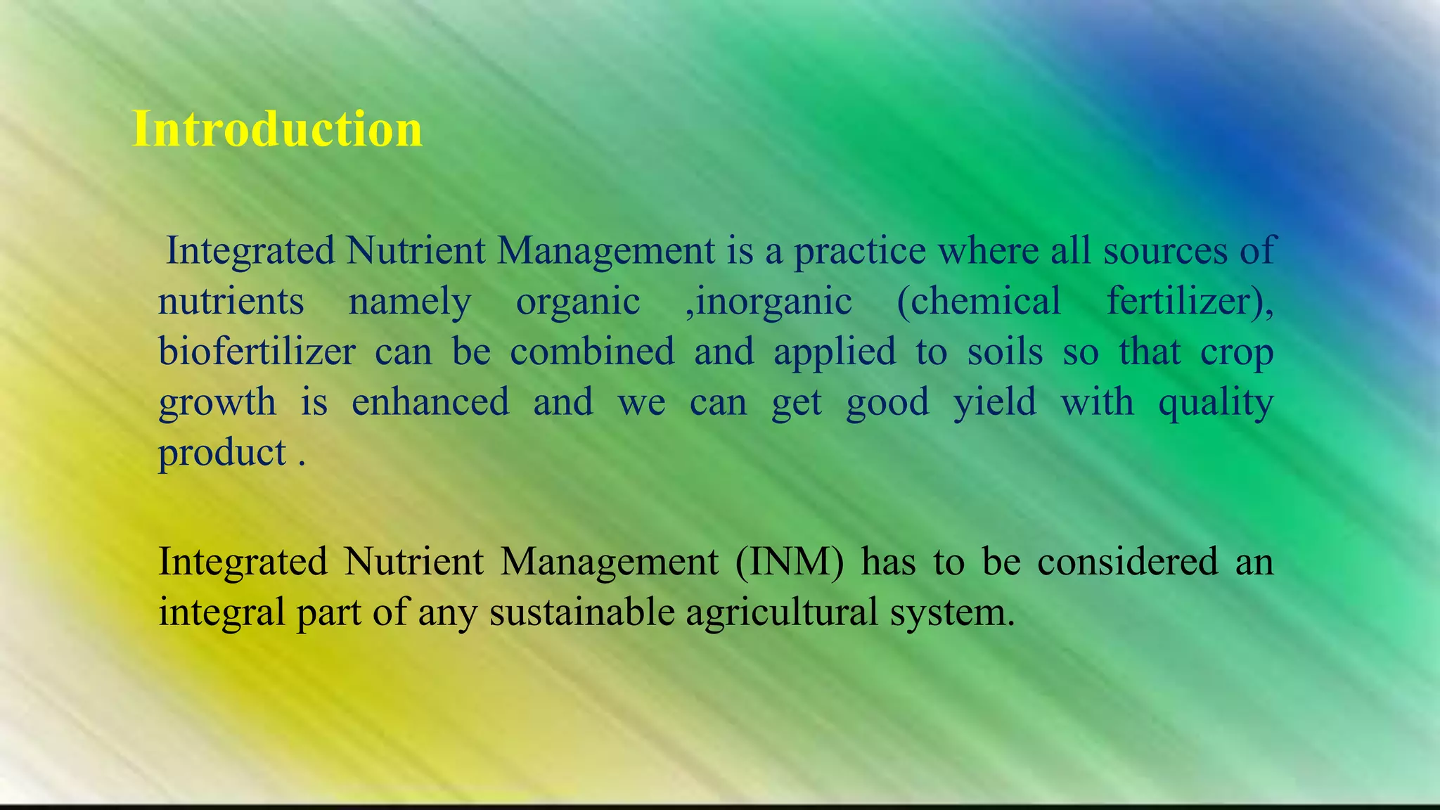 Integrated nutrient management | PPTX