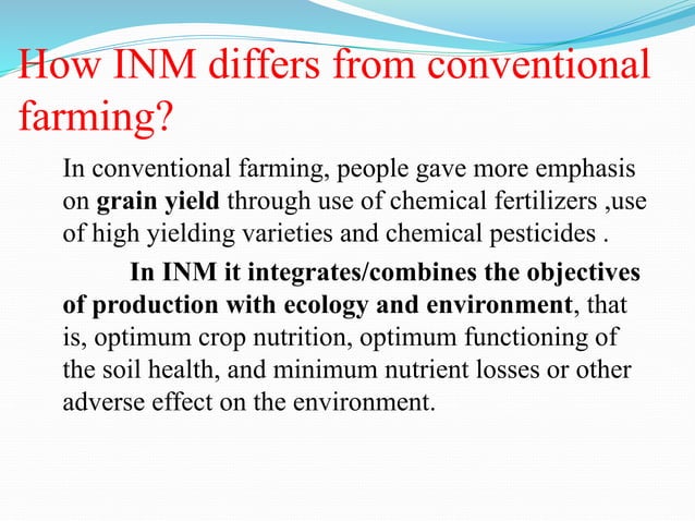 Integarted nutrient management | PPTX | Agriculture | Industries