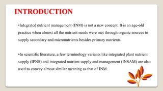 Integrated nutrient management , soil science and agricultural chemistry | PPTX | Agriculture ...