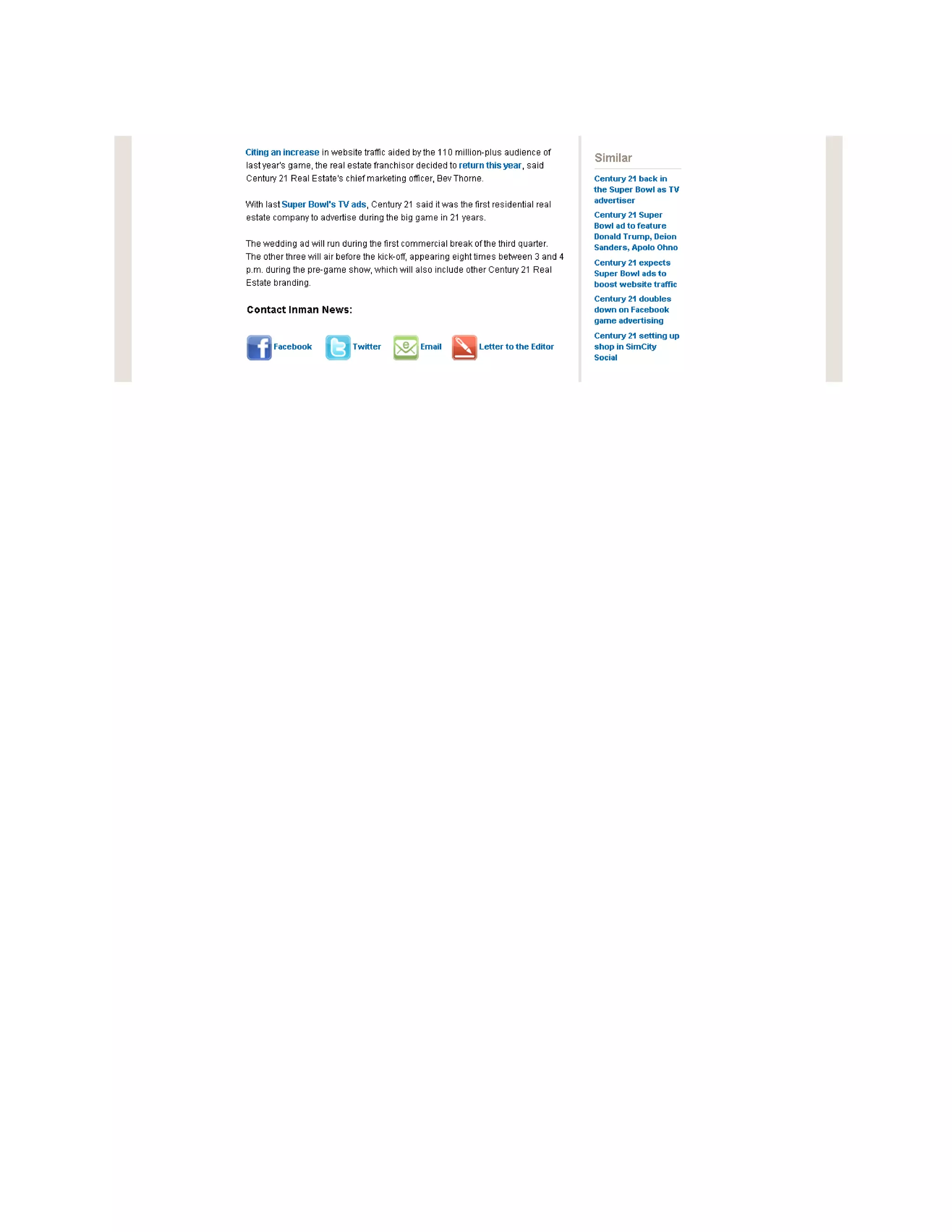 Inman c21 releases super bowl commercial | PDF