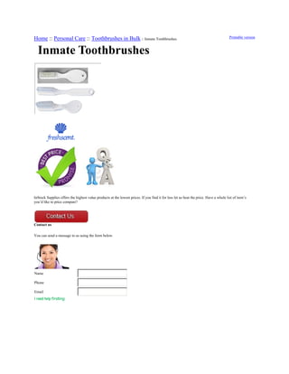 Inmate toothbrushes | PDF