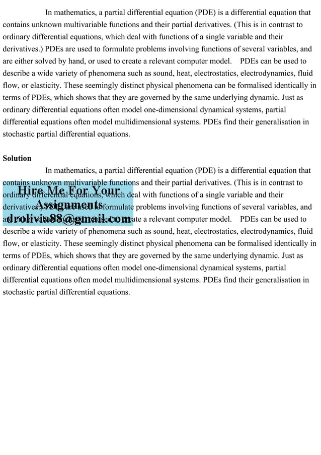 In mathematics, a partial differential equation (.pdf | Physics | Science